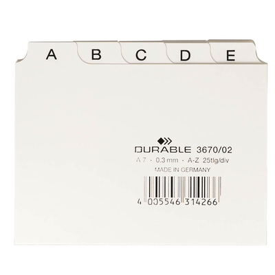 Karteikartenregister Durable LEITKARTEN A7 3670 bei PLATE Büromaterial