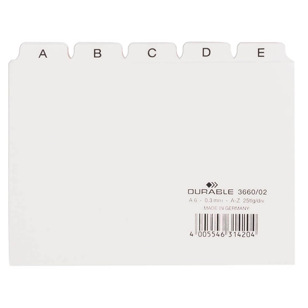 Karteikartenregister Durable LEITKARTEN A6 3660 bei PLATE Büromaterial