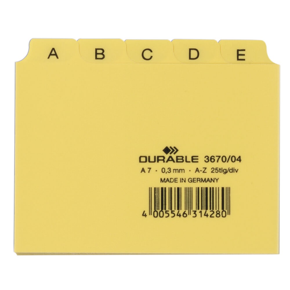 Karteikartenregister Durable LEITKARTEN A7 3670 bei PLATE Büromaterial