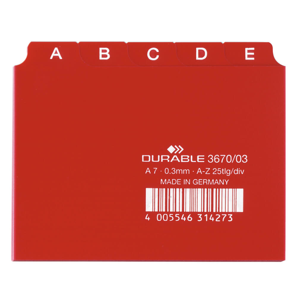 Karteikartenregister Durable LEITKARTEN A7 3670 bei PLATE Büromaterial