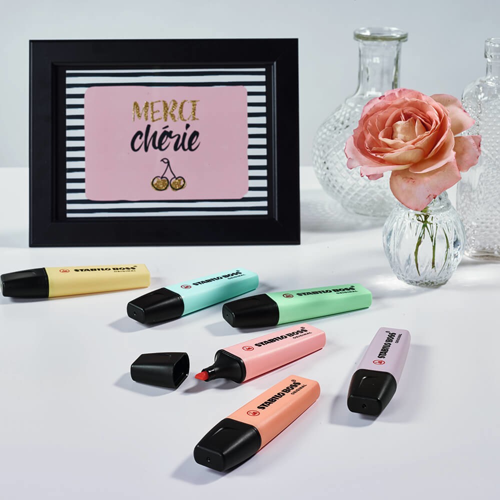 Textmarker STABILO BOSS ORIGINAL Pastel 70/4-2 bei PLATE Büromaterial